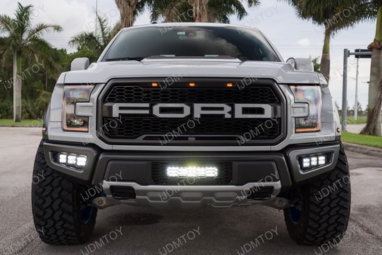 2017-up Ford Raptor 120W Triple CREE LED Fog Lamp Kit w/ Mount Brackets