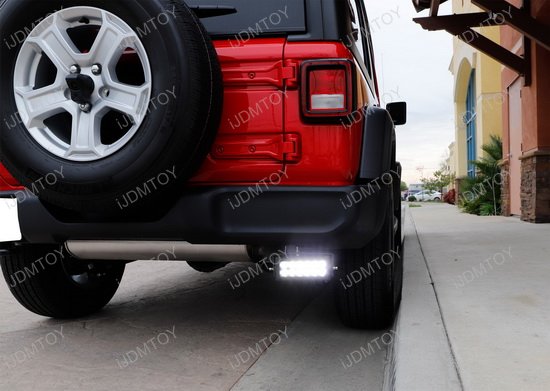 Dual LED Light Bars w/Rear Bumper Mount, Wiring For Jeep Wrangler JK JL