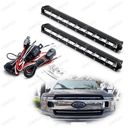 72W CREE LED Front Grille Light Bar Kit For 18-up Ford F-150 XL XLT