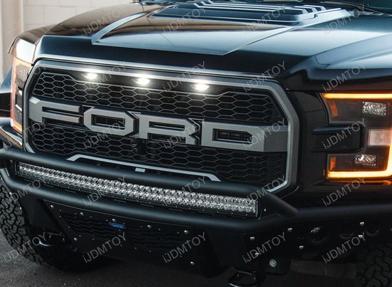 Ford Raptor 3-Piece Xenon White LED Front Grille Running Lights